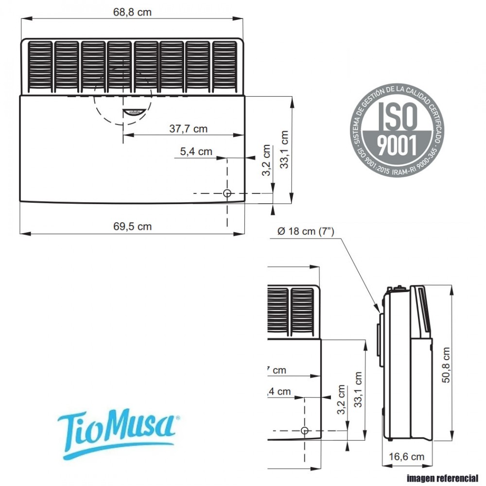 Calefactor Multigas Tb Eskabe S21 5000kcal Marfil - Tio Musa